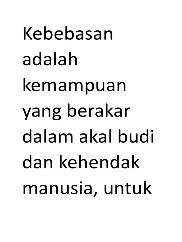 Makna dan Jenis-Jenis Kebebasan | PDF | Politik | Pengembangan Diri