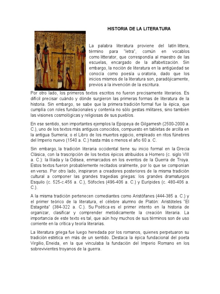 Orígenes y evolución de la literatura | PDF | Poesía | Narrativa