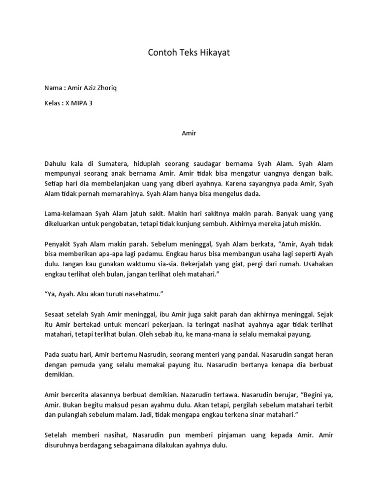 Contoh Hikayat | PDF