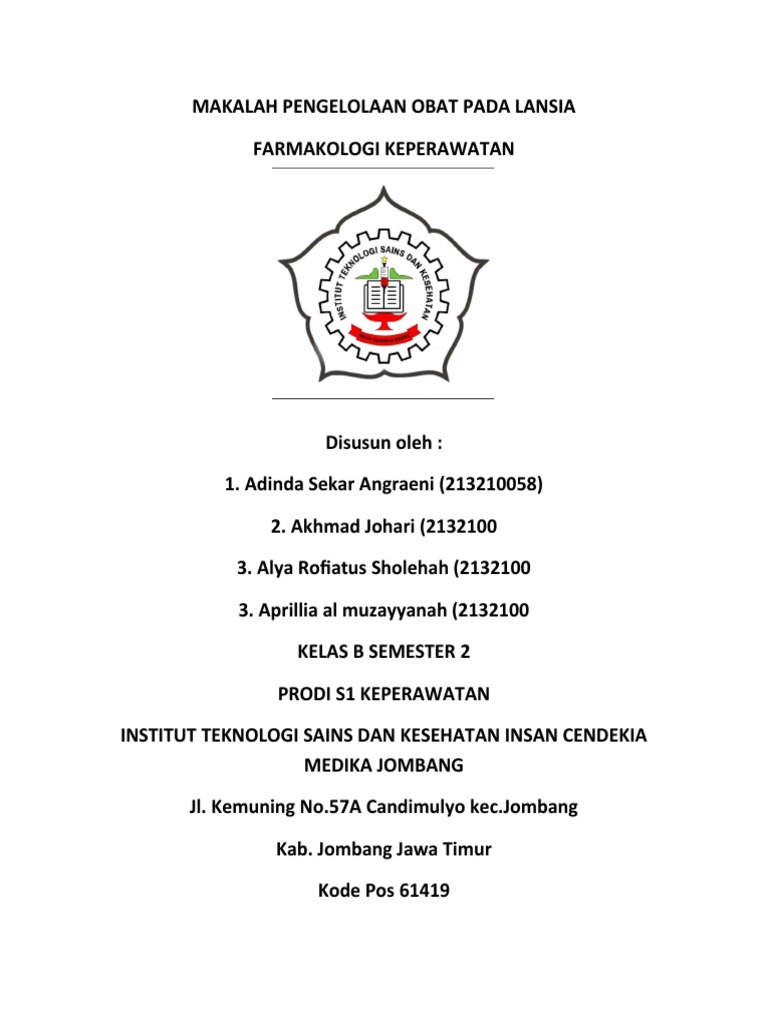 Pengelolaan Obat Pada Lansia | PDF | Kesehatan Holistik | Sains & Matematika
