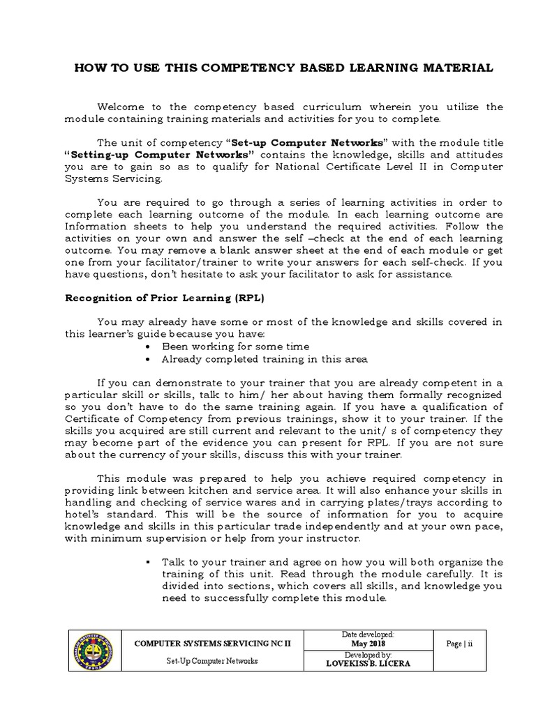 1.1 How-To-Use-This-Competency-Based-Learning-Material | PDF ...