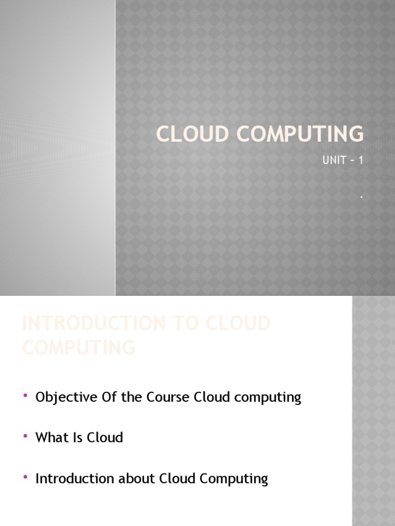 Cloud Computing Unit I Edited Pdf Cloud Computing Software As A Service