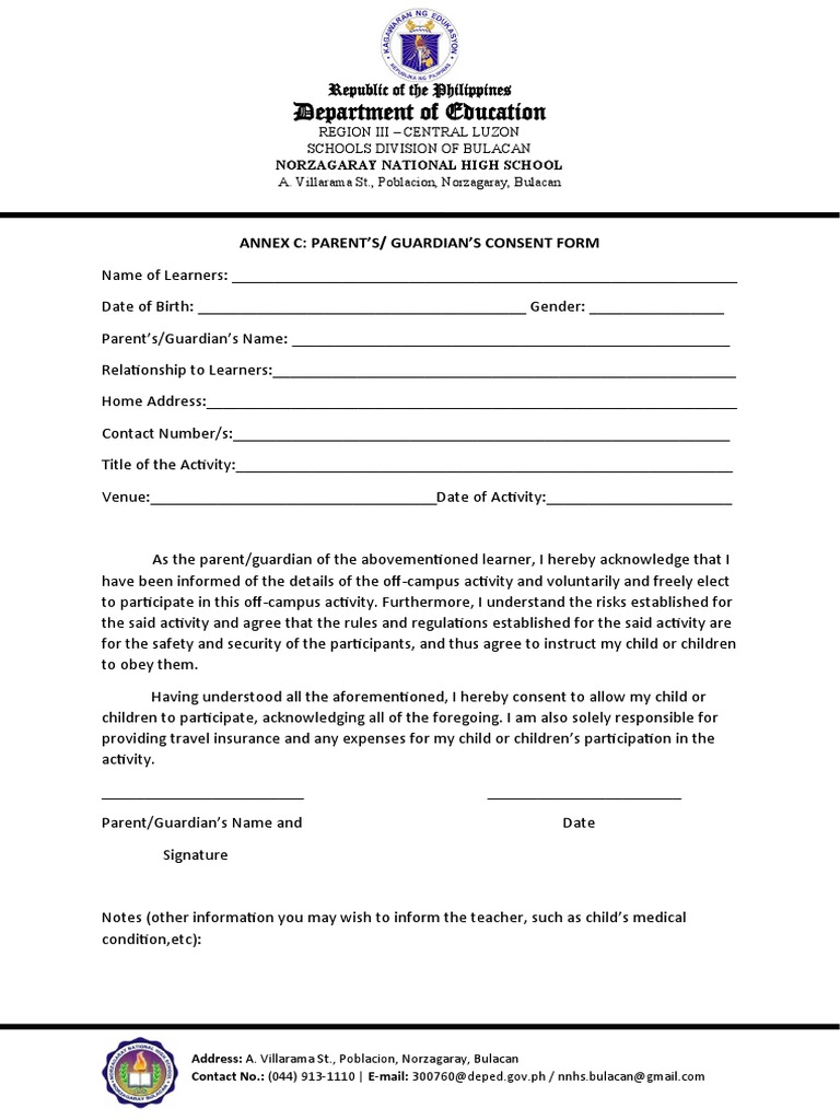 FIELDTRIP Consent Form | PDF