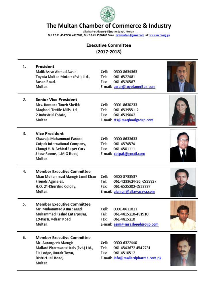 Executive Committee List 2017 2018 | PDF
