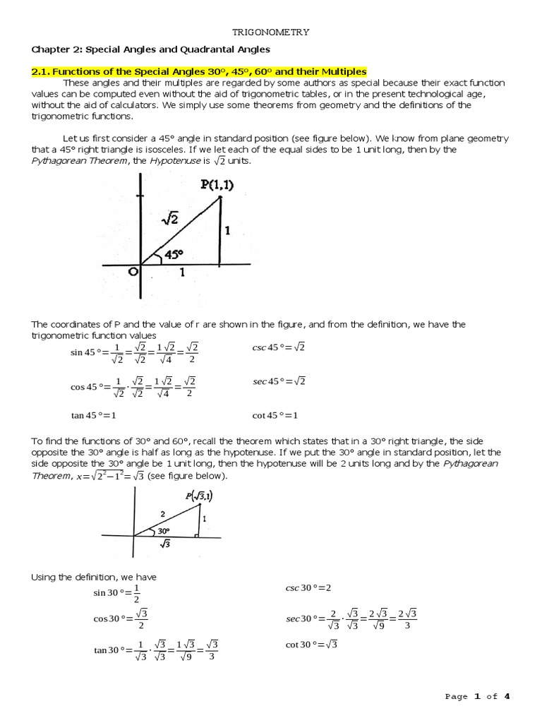 Trigonometry Chapter 2 | PDF | Trigonometry | Trigonometric Functions