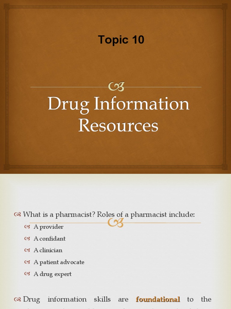 Sources of Drug Information in Pharmacy | PDF | Pharmacy | Health Care