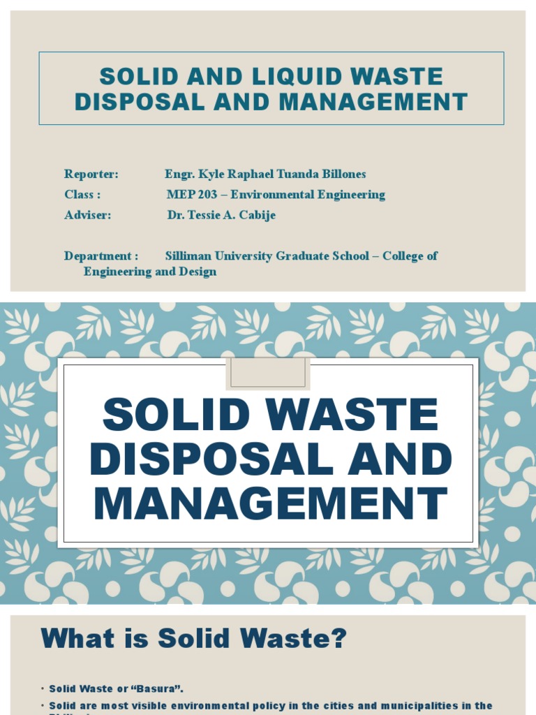 Solid and Liquid Waste Management Guide | PDF | Municipal Solid Waste ...