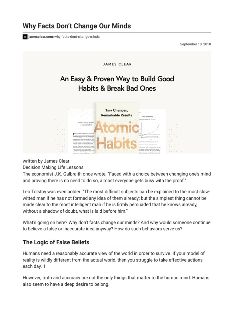 Why Facts Don't Change Our Minds | PDF | Mind | Truth