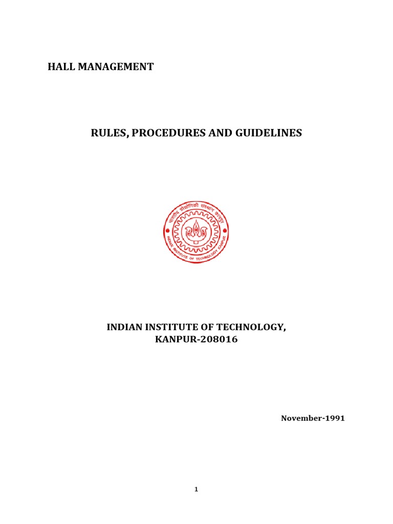 Hall Management - Rules, Procedures and Guidelines | PDF | Employment ...