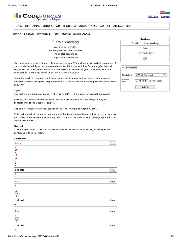 Problem - E - Codeforces | PDF | Sequence | String (Computer Science)