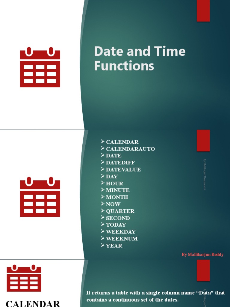 Date and Time Functions | PDF | Workweek And Weekend | Computer Science