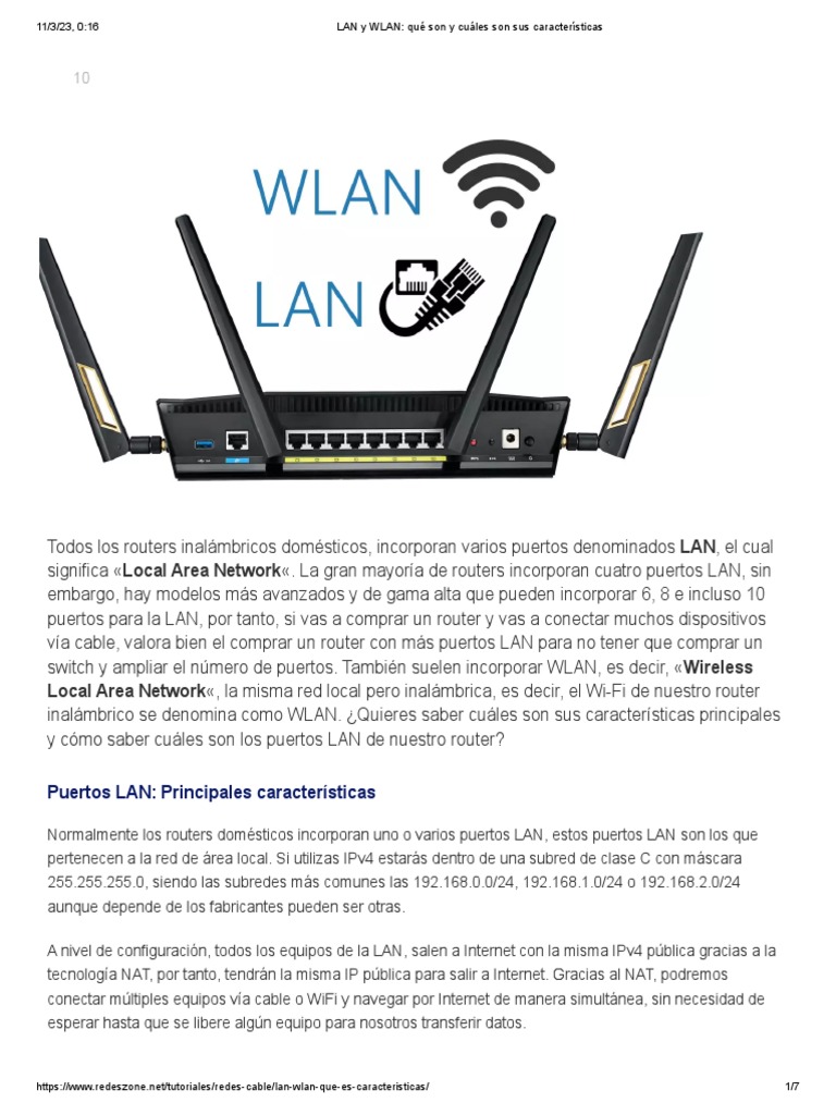 Diferencias y características de LAN y WLAN | PDF | LAN inalámbrico ...