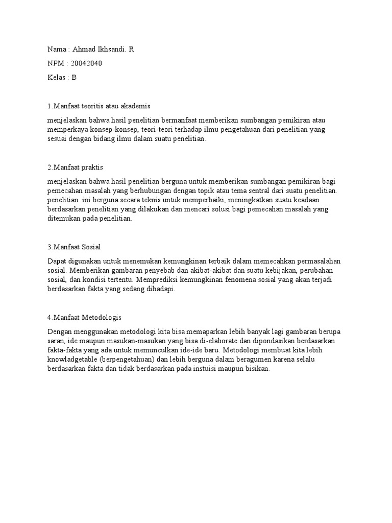 Manfaat Riset | PDF