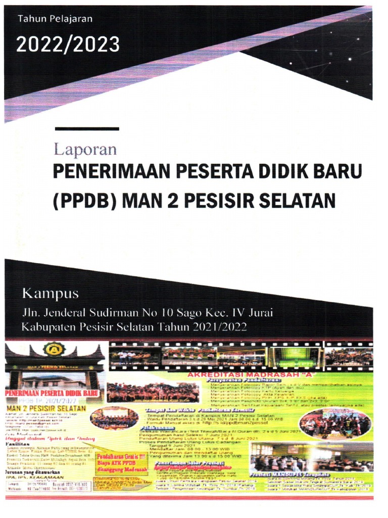 JUNI 10 - LAPORAN PPDB MAN 2 Pessel TP. 2022-2023 | PDF
