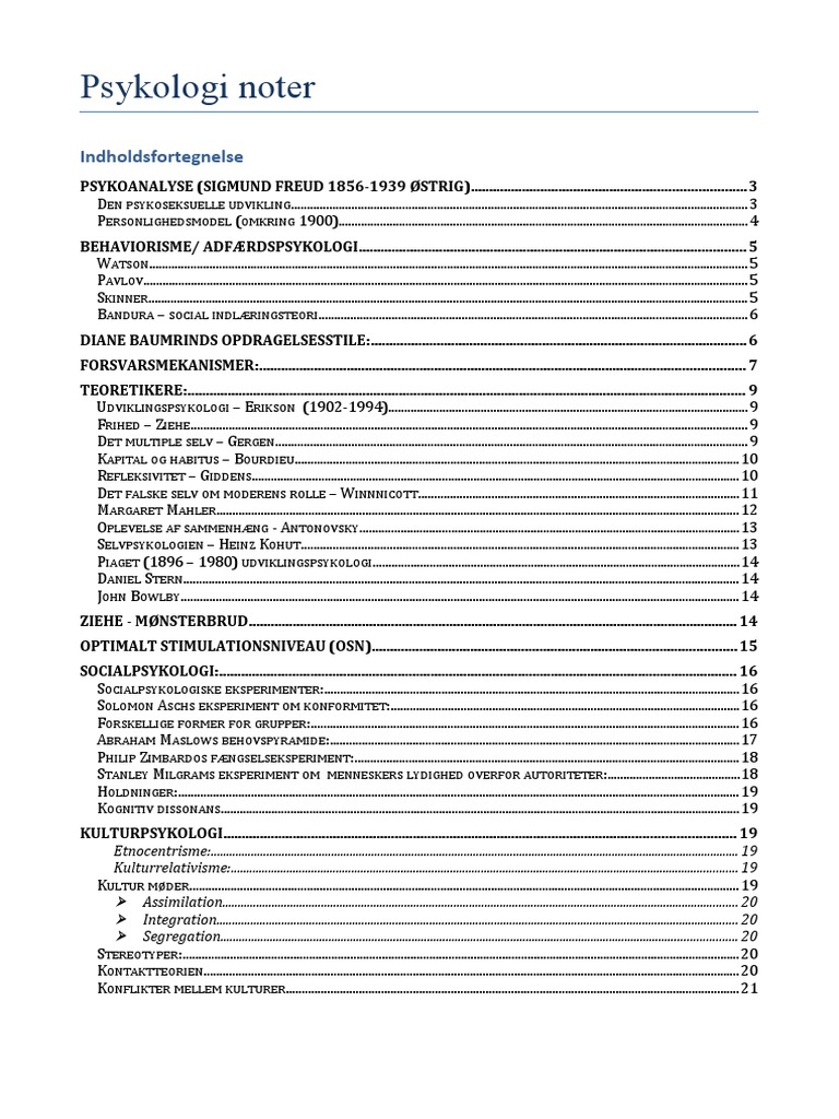 Psykologi Noter | PDF