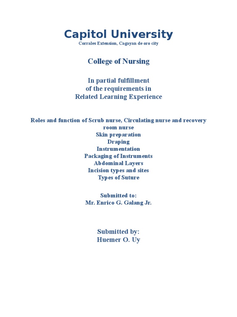 Duties of Circulating Nurse | Surgical Suture | Abdomen