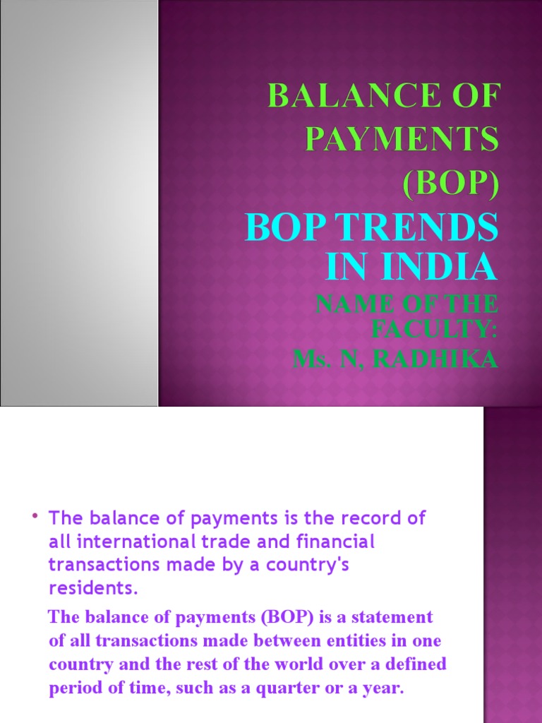 Balance of Payments (Bop) | PDF | Balance Of Payments | Capital Account