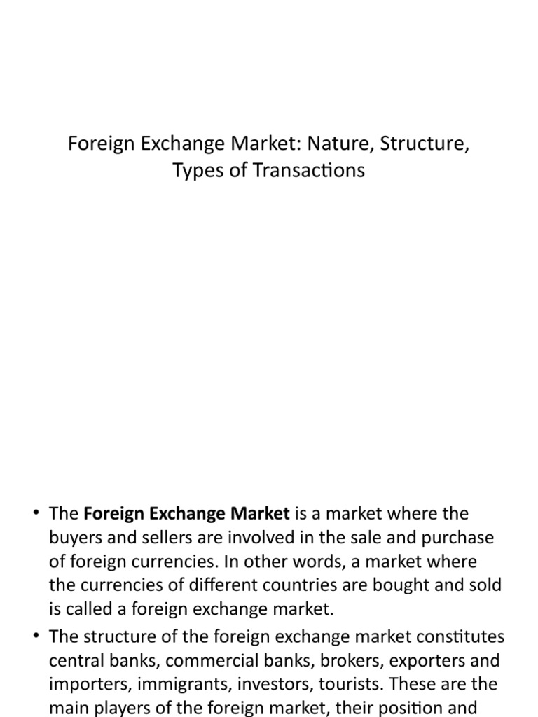 Structure of the Foreign Exchange Market | PDF