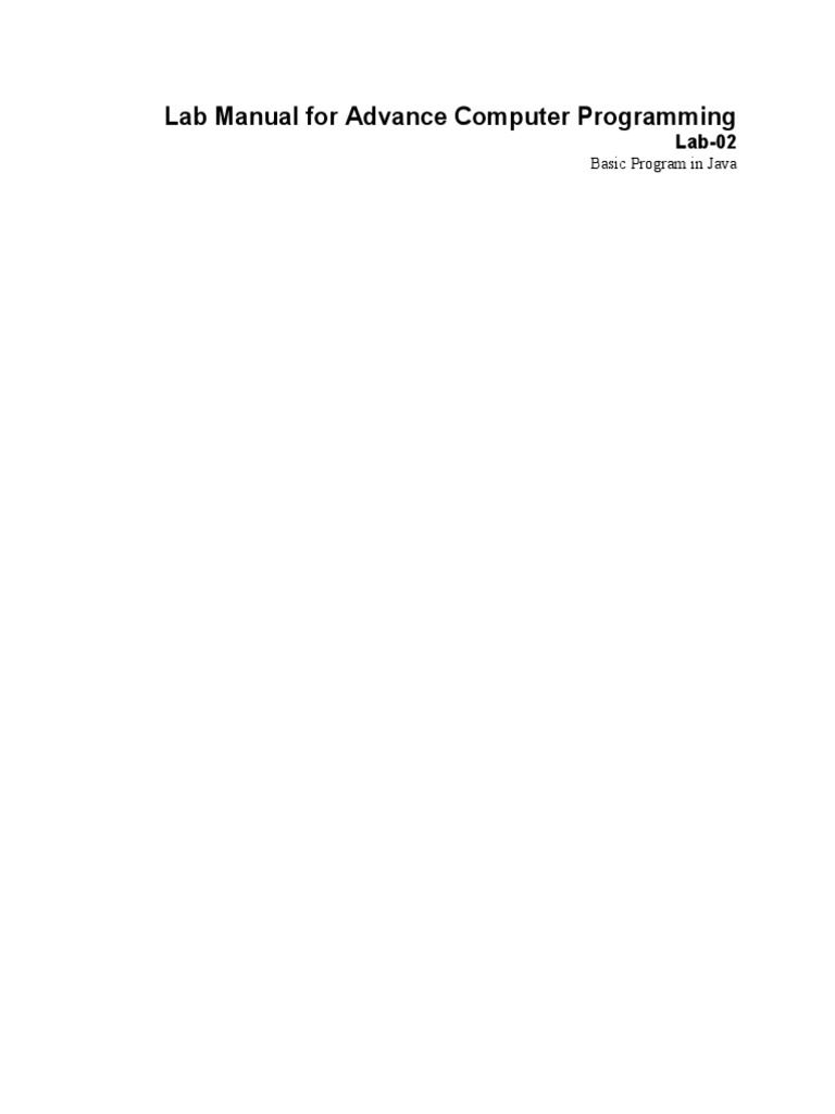 Lab 2 - Basic Program in Java | PDF | Programming | Computer Program Lab 2 - Basic Program in Java | PDF | Programming | Computer Program