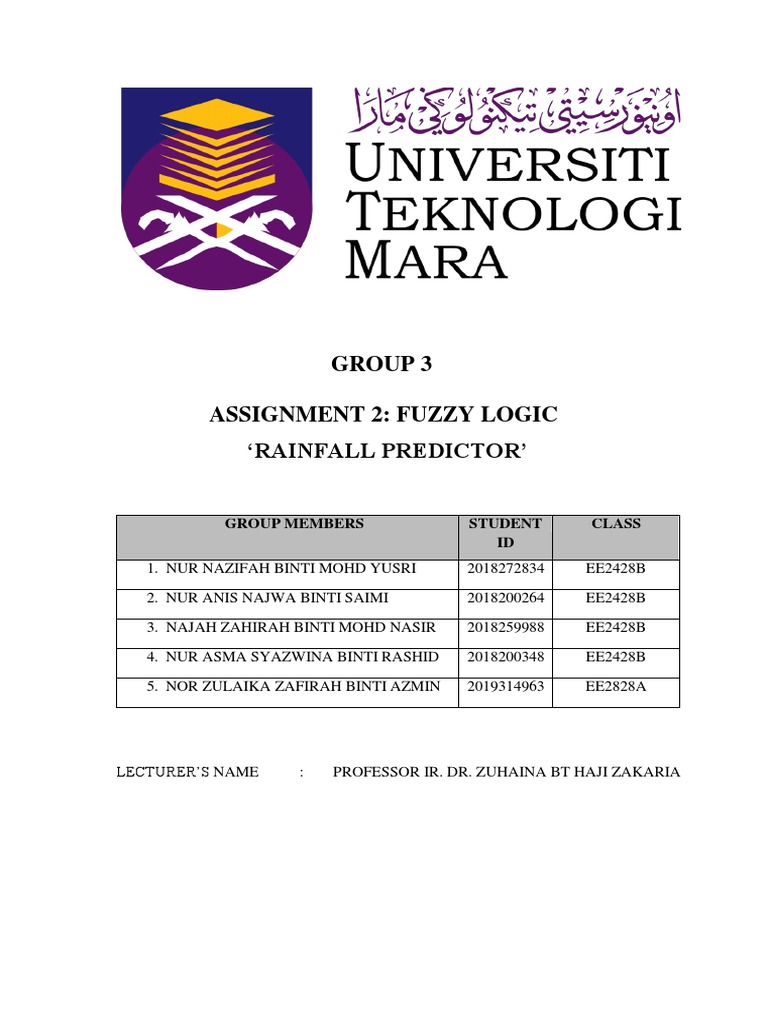 Fuzzy Logic Rainfall Predictor Group Assignment | PDF | Fuzzy Logic | Flood
