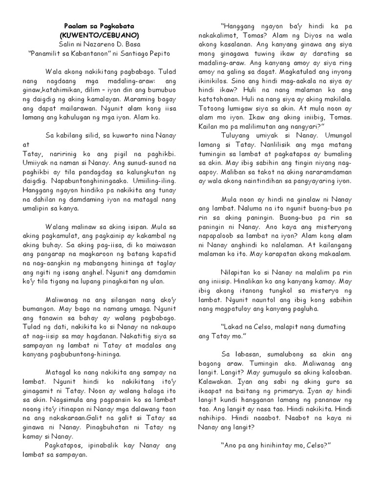 Paalam Sa Pagkabata | PDF