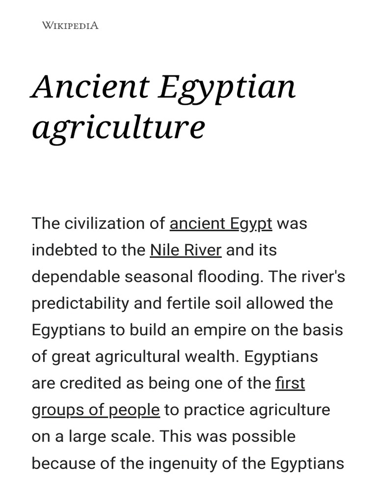 Ancient Egyptian Agriculture Insights | PDF | Agriculture