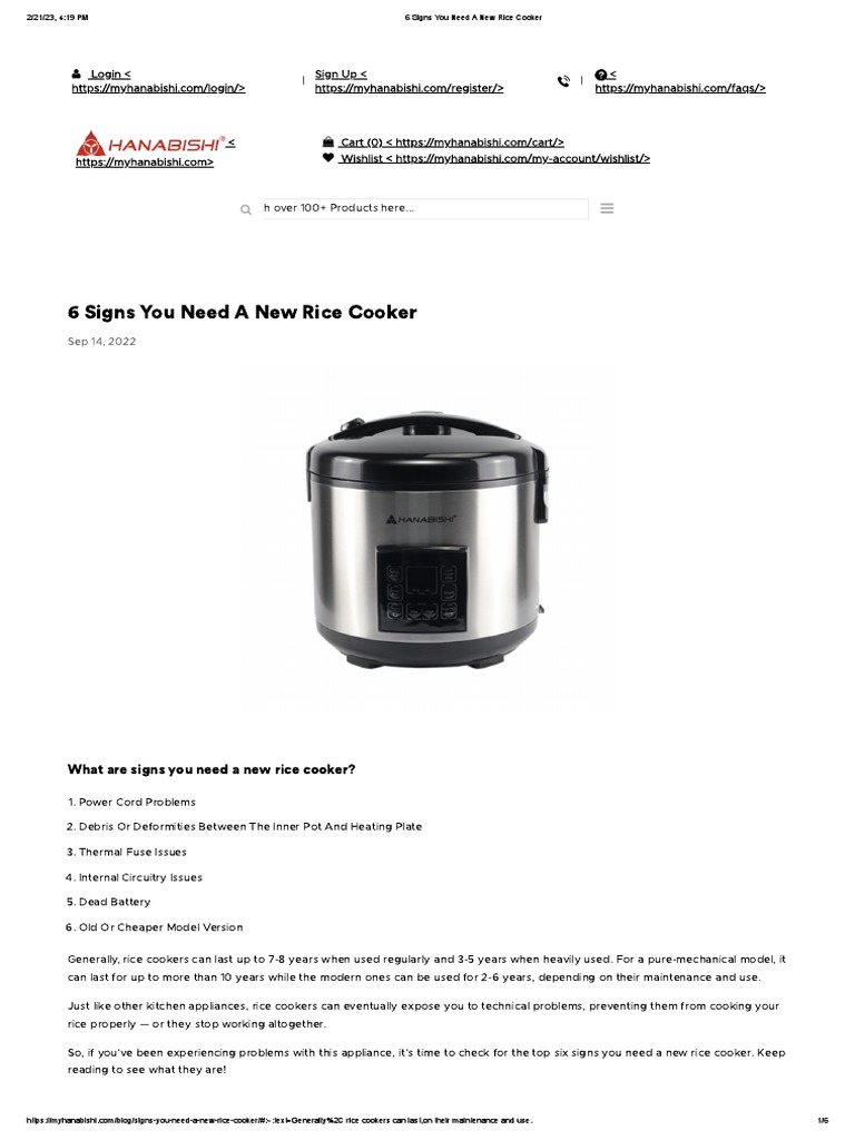 6 Signs You Need A New Rice Cooker | PDF | Kitchen Stove | Home Appliance