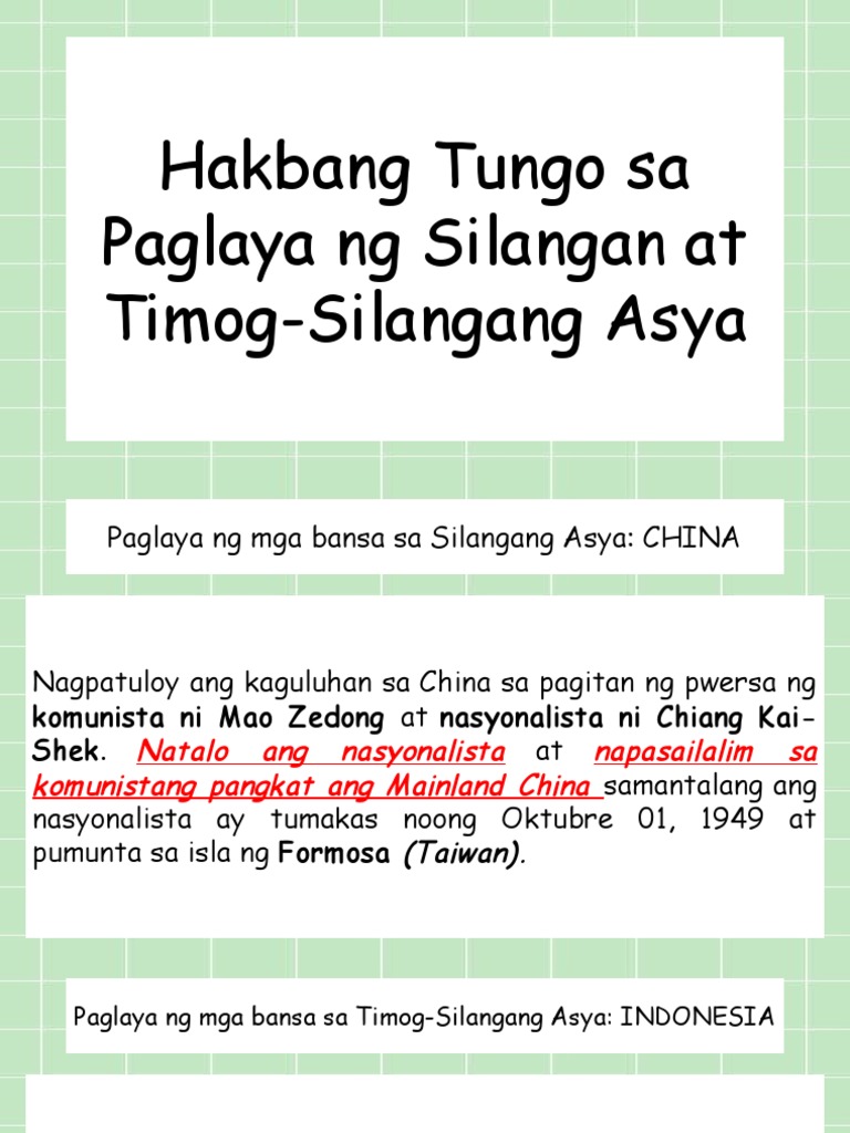 Hakbang Tungo Sa Paglaya NG Silangan at Timog-Silangang Asya | PDF