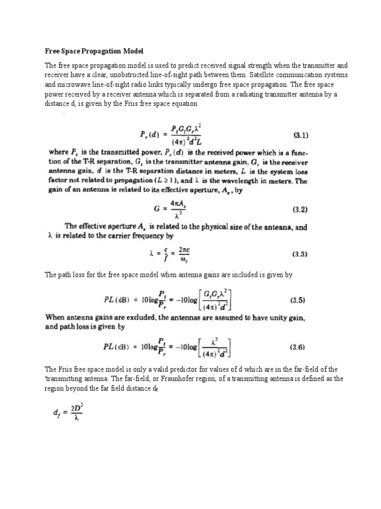 Free Space and Ray Tracing Models | Download Free PDF | Diffraction | Radio Propagation