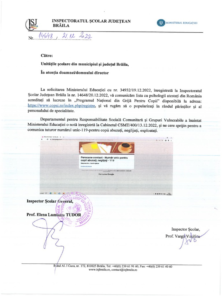 Nota - Program National Din Grija Pentru Copii | PDF