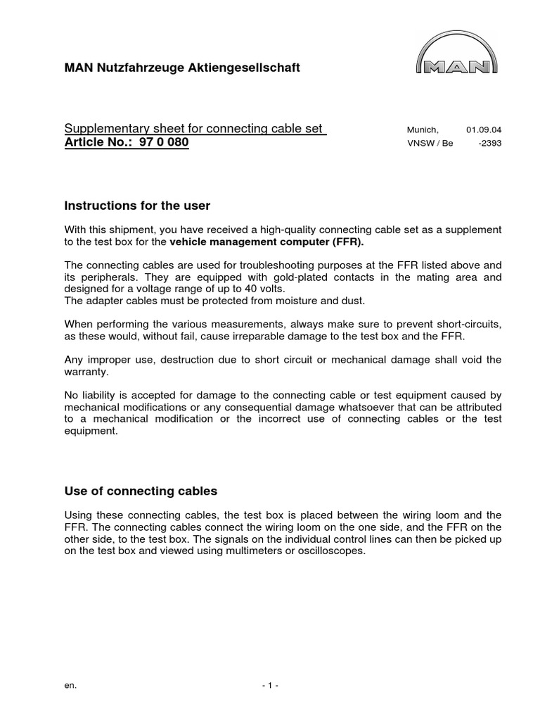 Supplementary Sheet 97 0 080 - en | PDF | Electrical Engineering ...