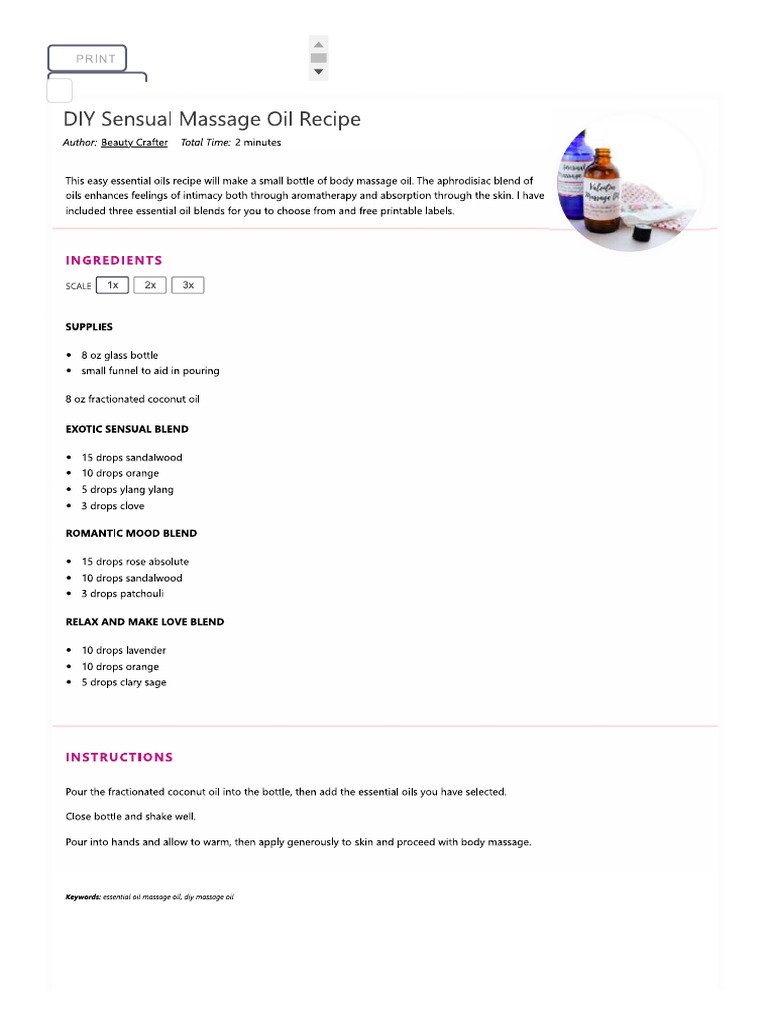 DIY Sensual Massage Oil Recipe | PDF
