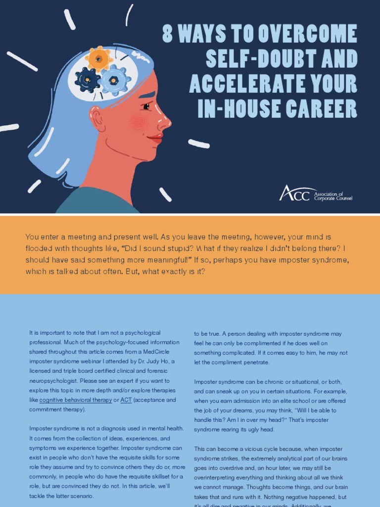 8 Ways To Overcome Self-Doubt and Accelerate Your In-House Career | PDF ...