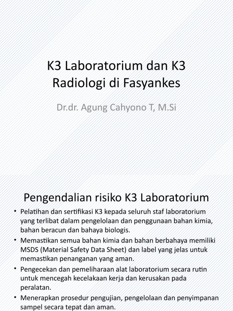 2. K3 Laboratorium dan K3 Radiologi di Fasyankes | PDF