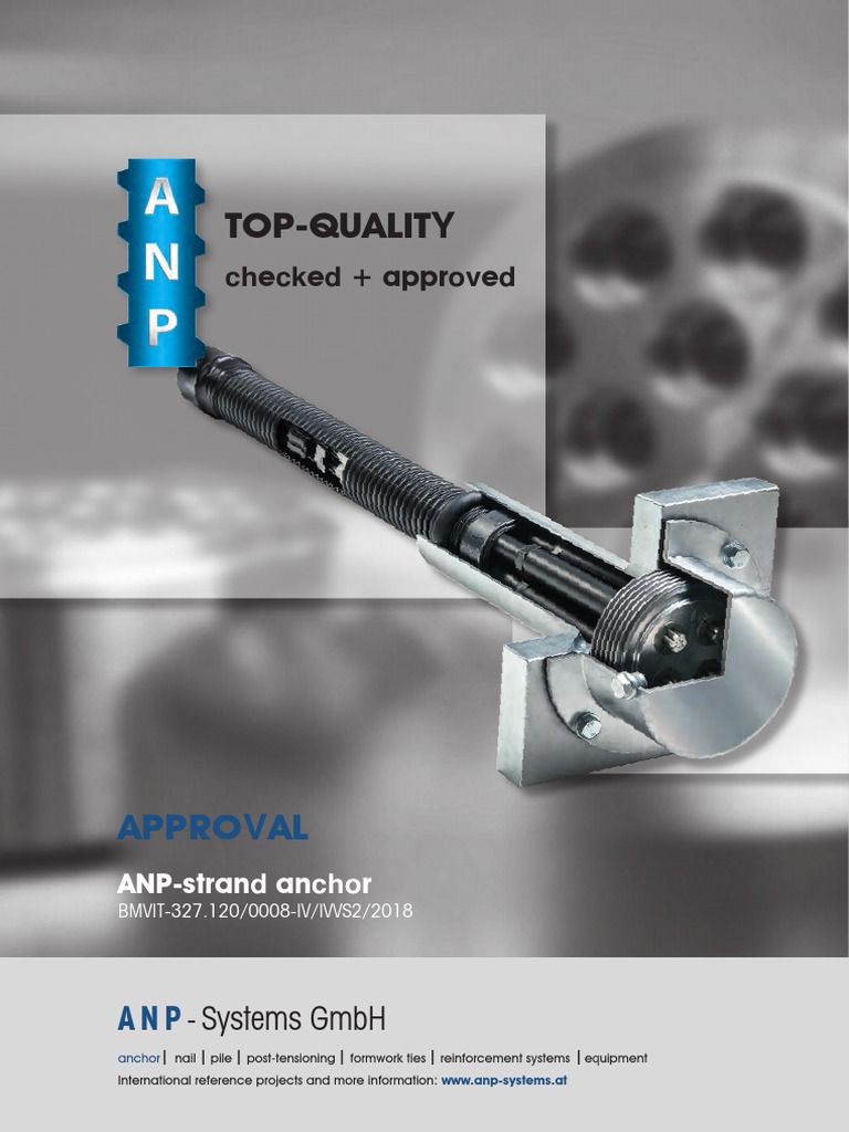 ANP Strand Anchor Approval Details | PDF | Prestressed Concrete | Pipe ...