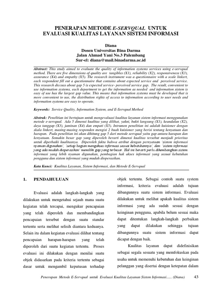 Evaluasi Kualitas Layanan E-Servqual | PDF | Karier & Perkembangan | Bisnis