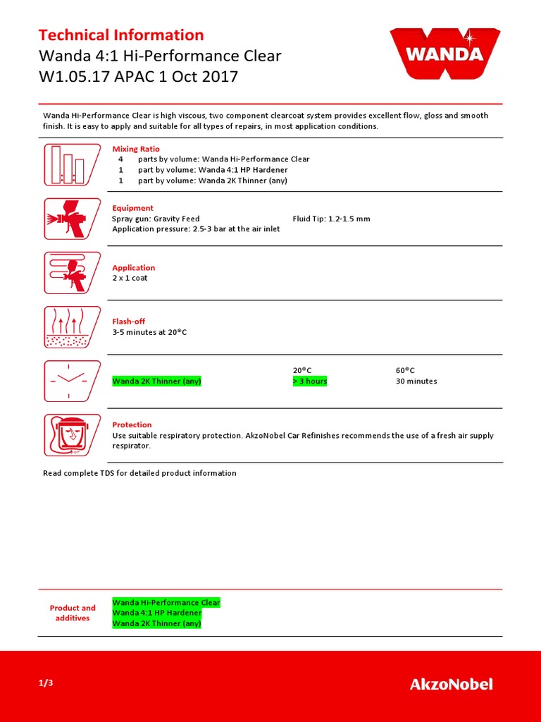 W1.05.17 Wanda 41 Hi-Performance Clear APACv3 | PDF | Viscosity ...