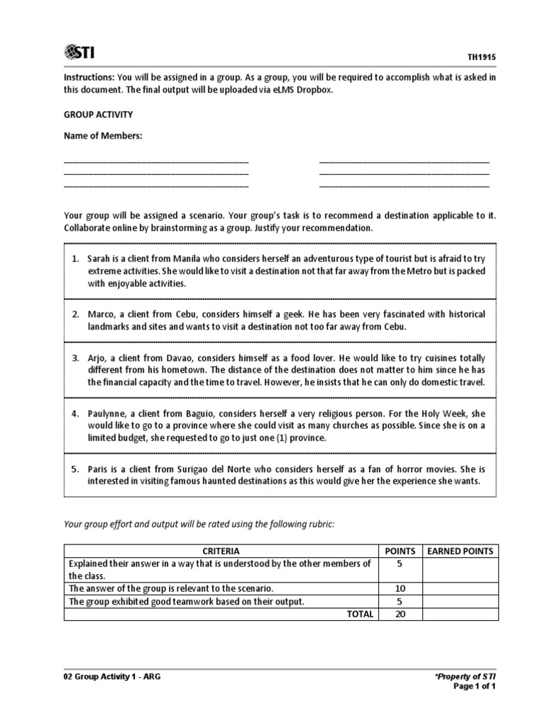 02 Group Activity 1 - ARG | PDF