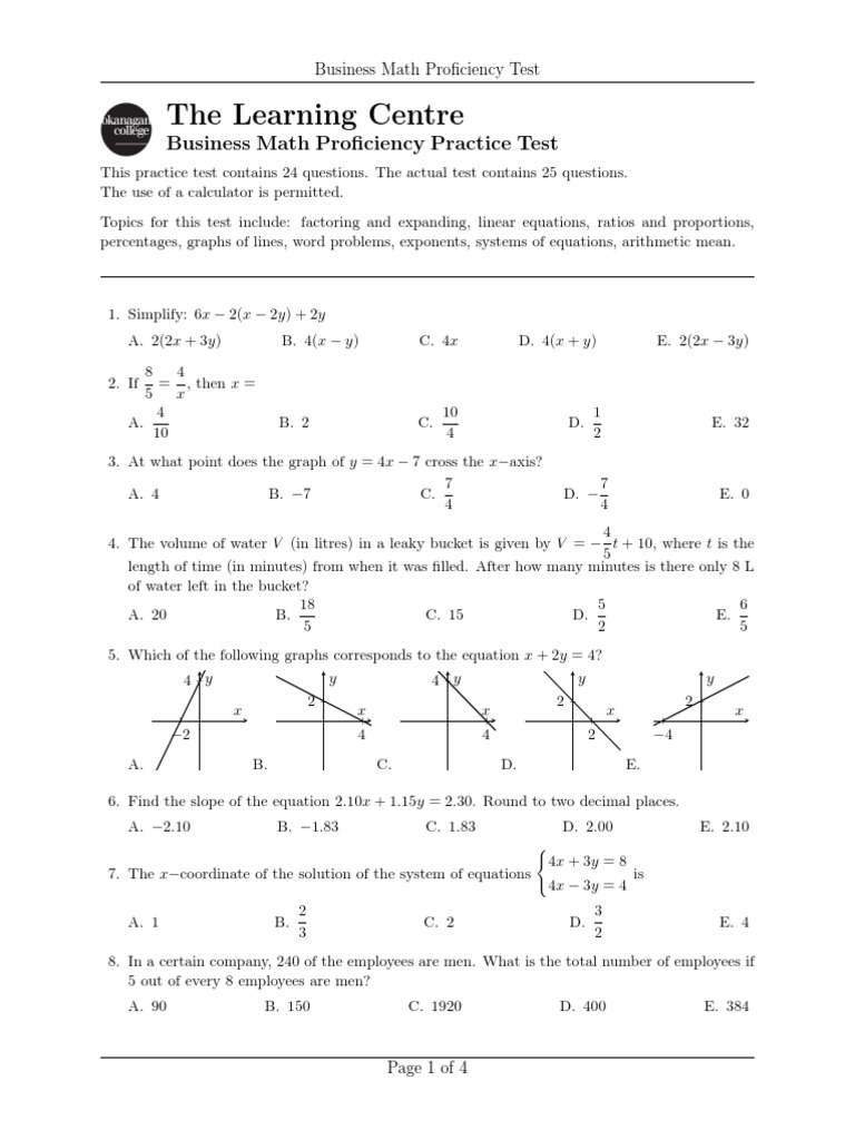 Business Mathematics Test and Answers 01 | PDF | Interest | Mathematics