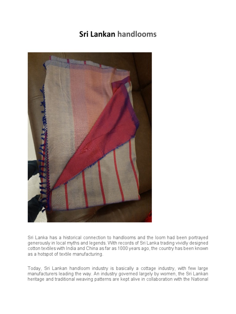Sri Lankan Handlooms | PDF