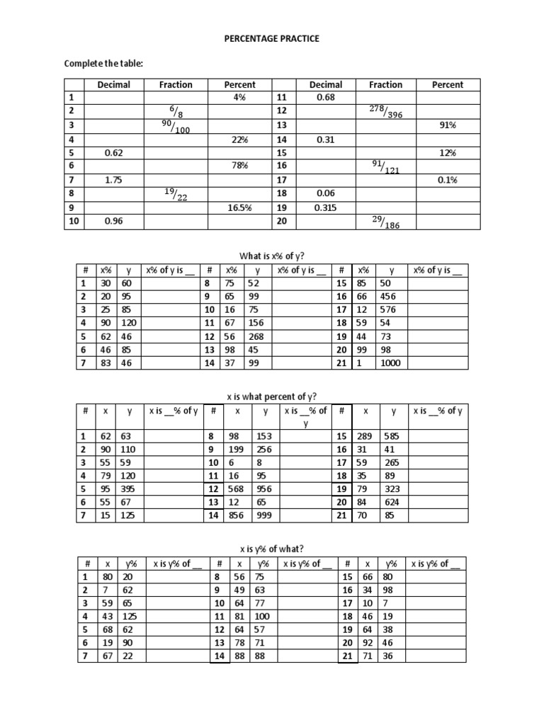 Math Percentages Test 01 | PDF | Encodings | Notation