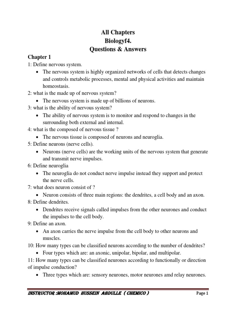 All Biology Questions and Answers F4 PDF | PDF | Adrenal Gland | Rna