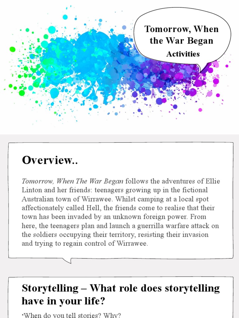 Tomorrow, When the War Began Activities | PDF | Conflicts | Military