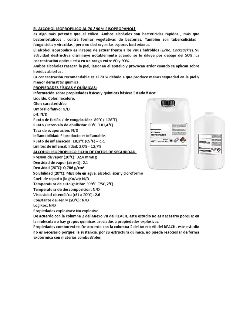 El Alcohol Isopropilico Al 70 | PDF