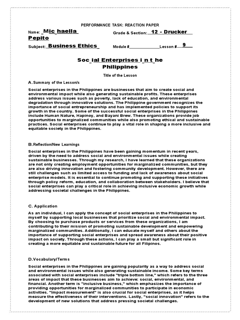 Lesson 9 Business Ethics PT | Download Free PDF | Social Enterprise | Sustainability