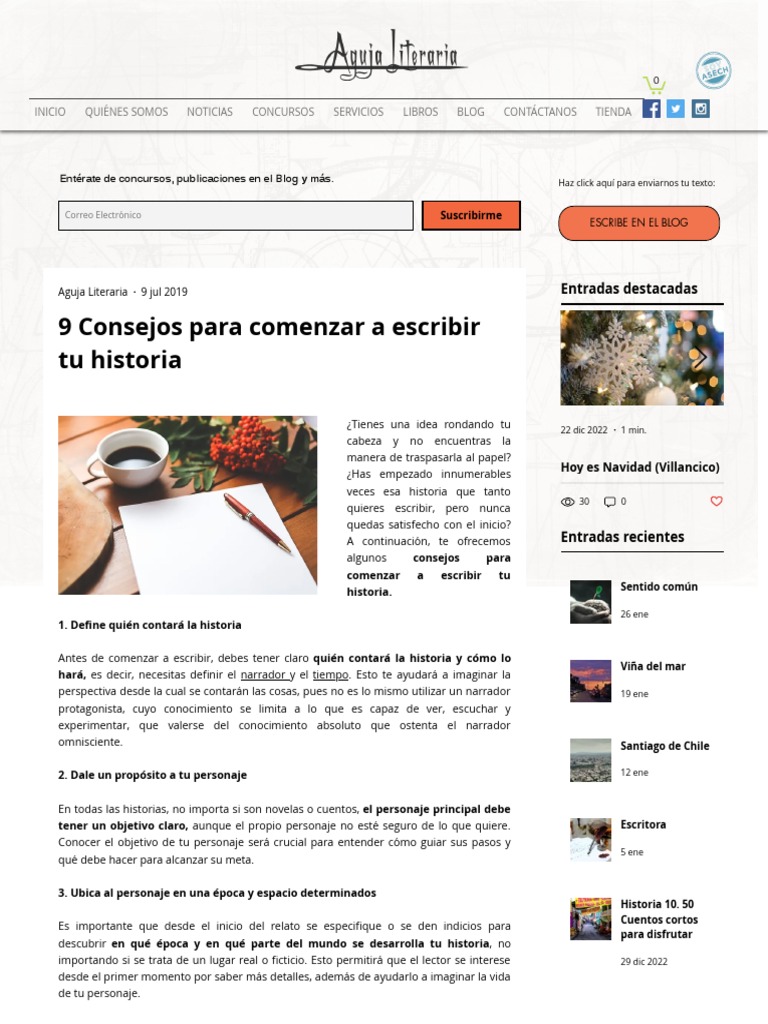 Consejos para Comenzar A Escribir | PDF | Cuentos | Novelas