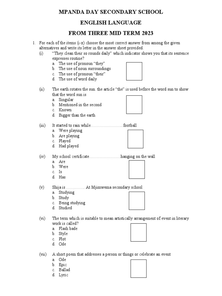 English Form 3 | PDF