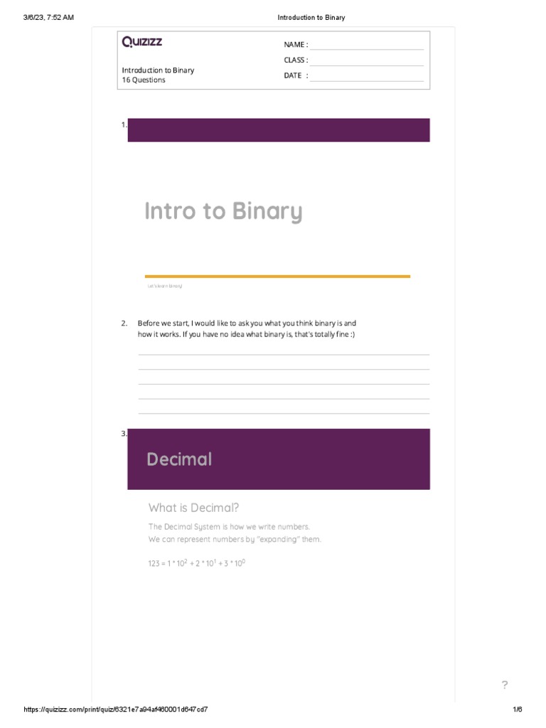 Introduction To Binary PDF | Download Free PDF | Number Theory | Theory Of Computation