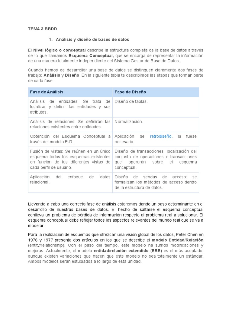 Tema 3 BBDD | PDF | Bases de datos | Objeto (informática)