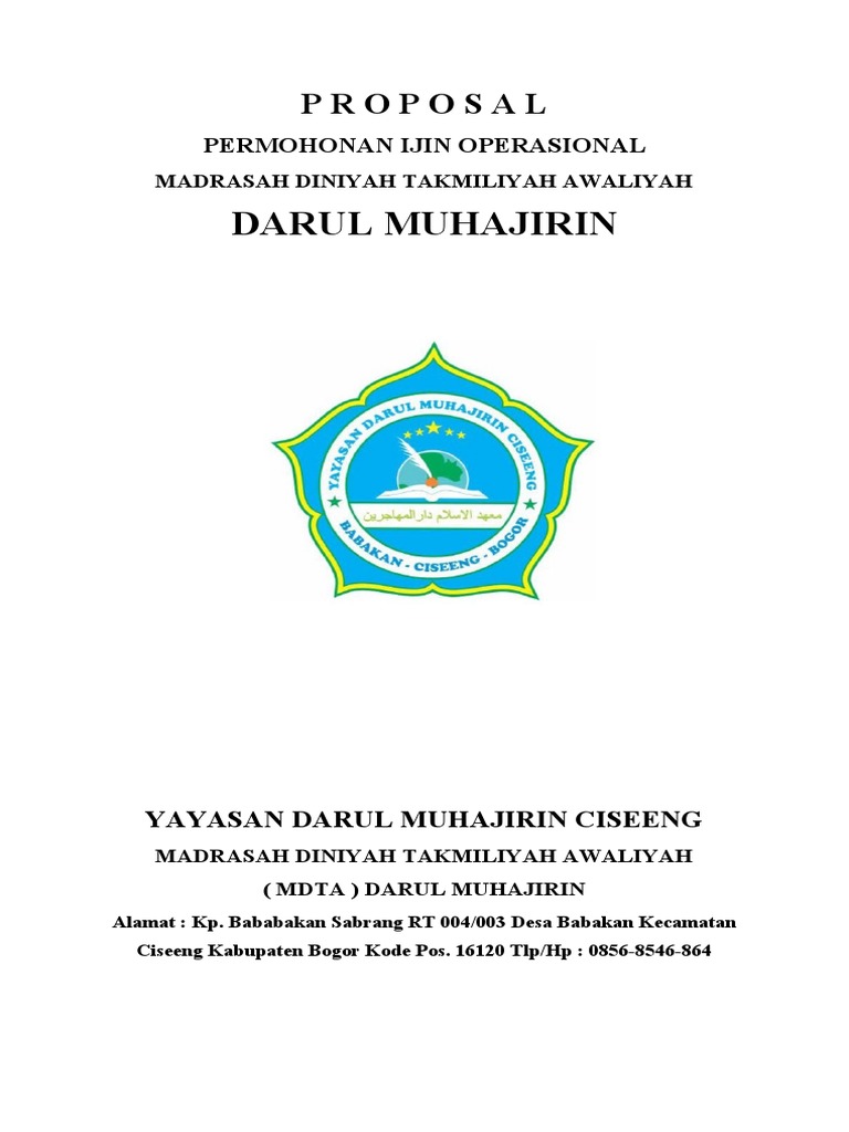 P R o P o S A L Ijop Madin Darul Muhajirin Ciseeng | PDF